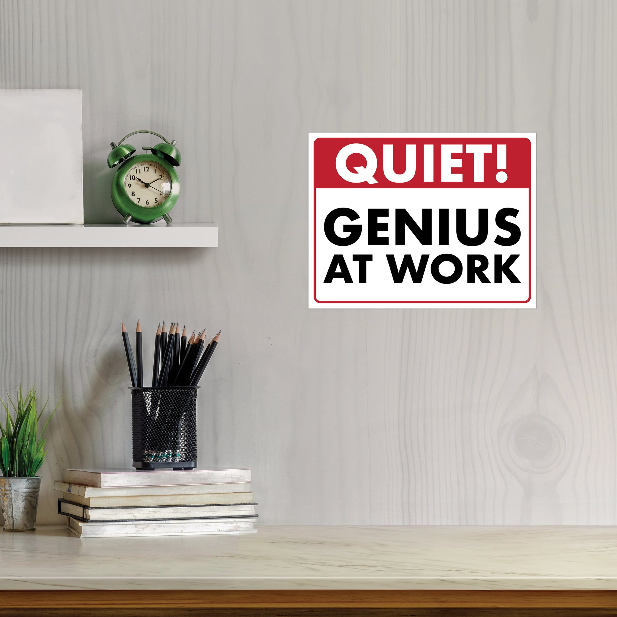 Quiet! Genius at Work - 8.5" x 11" Funny Laminated Sign – Envisioned ...