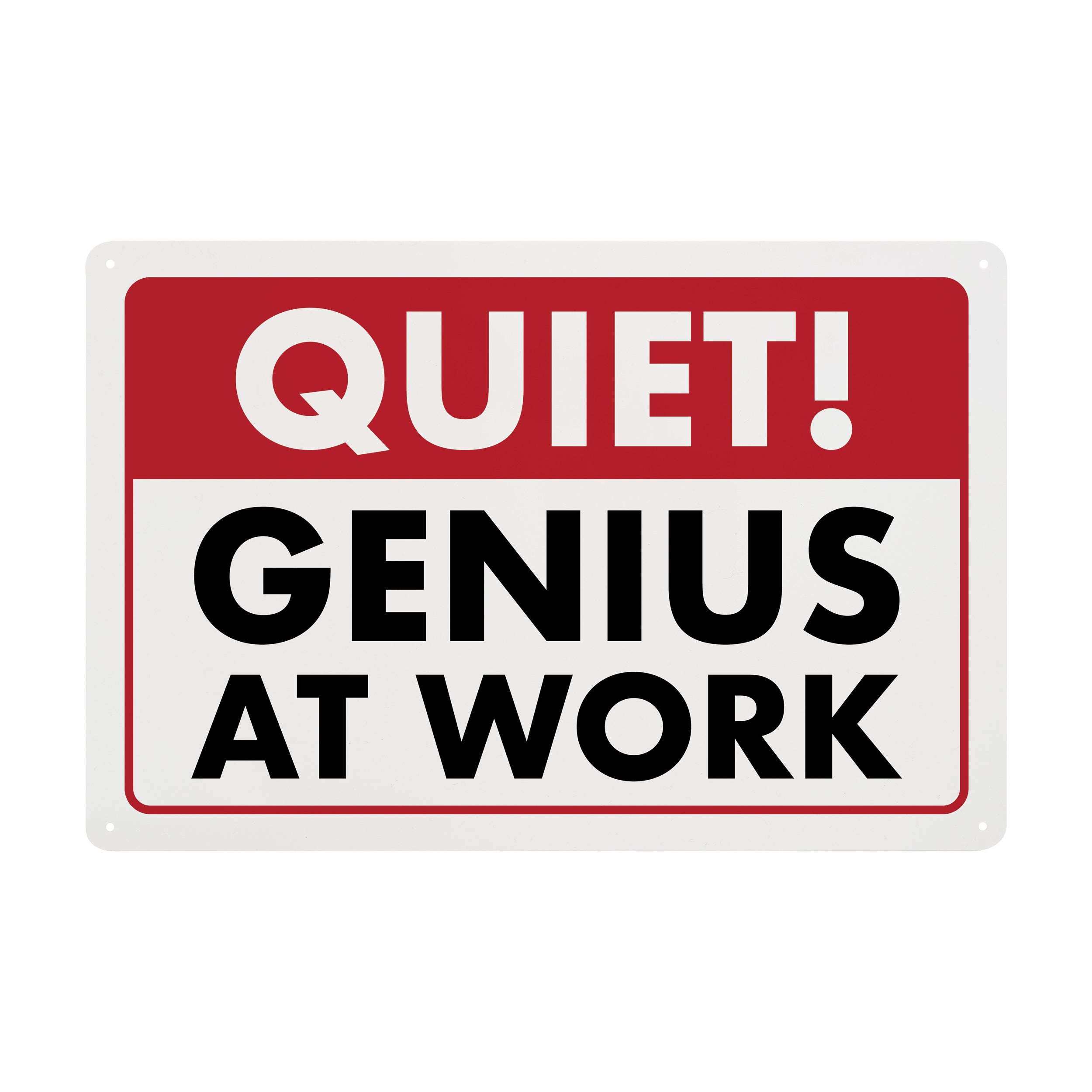 Quiet! Genius at Work - 8" x 12" Funny Plastic (PVC) Sign (With Pre-Dr ...